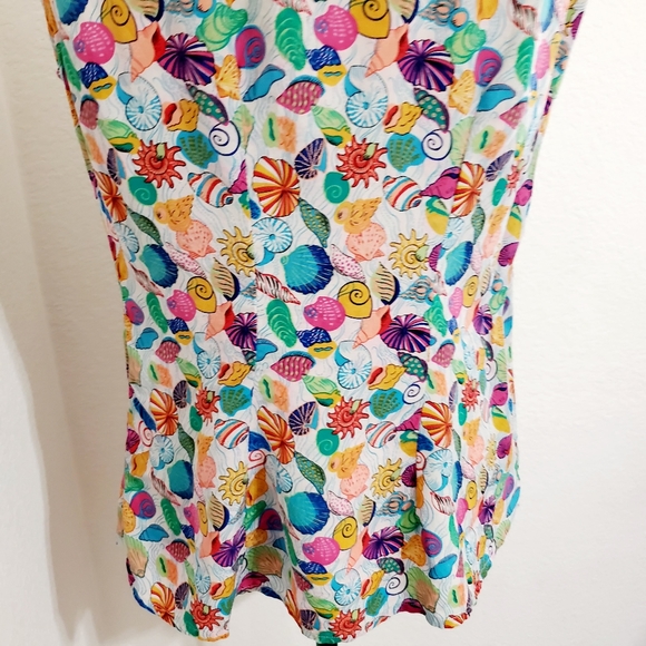 Tops | Bright Seashell Tropical Motif Tank Topmedium | Poshmark